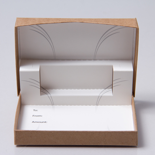 4-5/8 x 3-3/8 x 5/8 KRAFT GIFT CARD BOX WITH POP-UP INSERT