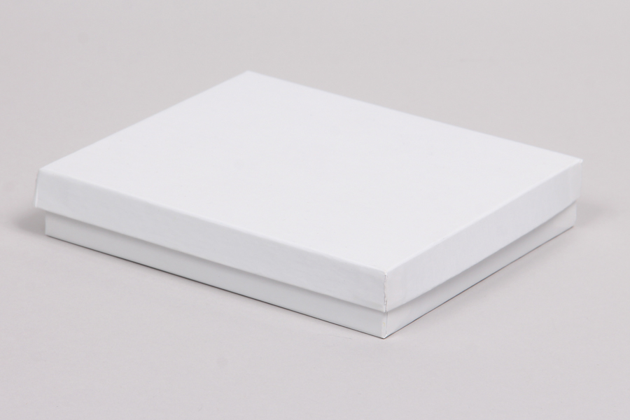 #85 White Gloss Cotton Filled Jewelry Boxes