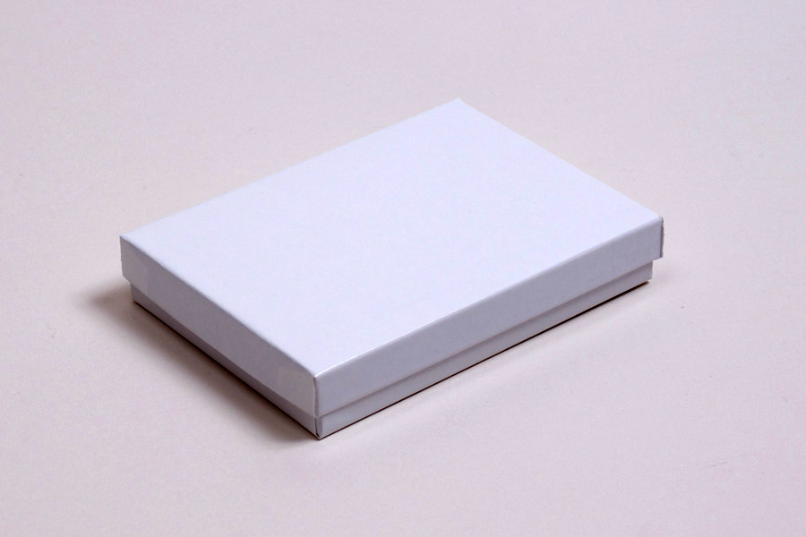 #53 White Gloss Cotton Filled Jewelry Boxes