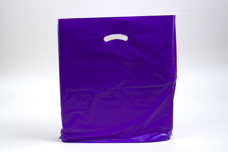 20x20x5 Purple Premium Super Gloss Plastic Bags - 1.50 mil