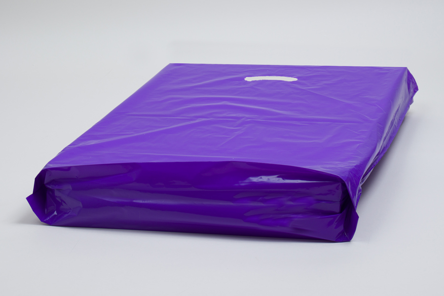 20x20x5 Purple Premium Super Gloss Plastic Bags - 1.50 mil
