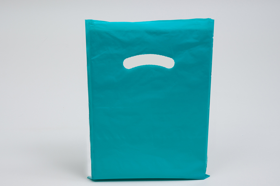 12x15 Teal Premium Super Gloss Plastic Bags - 1.25 mil