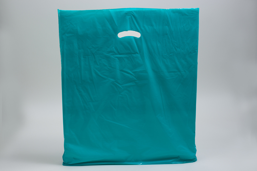 24x24x5 Teal Premium Super Gloss Plastic Bags - 1.50 mil