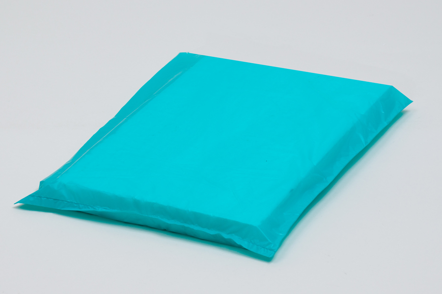 12 x 15 Teal Satin High Density Plastic Bags - 0.60 Mil