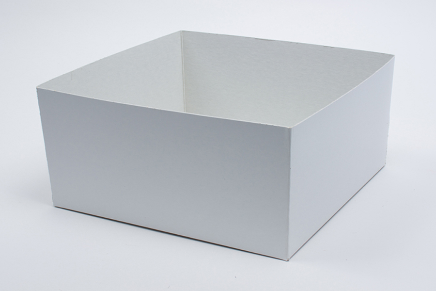 14x14x6 White Gloss Hi-Wall Folding Gift Boxes *Lids Sold Separately*