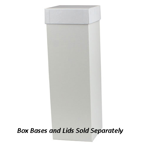 4x4x12 White Gloss Hi-Wall Folding Gift Boxes *Lids Sold Separately*