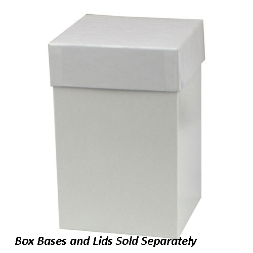 4x4x6 White Gloss Hi-Wall Folding Gift Boxes *Lids Sold Separately*