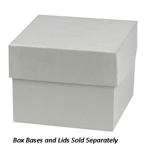 4x4x3 White Gloss Hi-Wall Folding Gift Boxes *Lids Sold Separately*