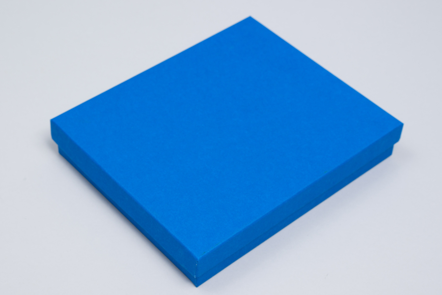 (#65) 6 x 5 x 1 Matte Cobalt Blue Jewelry Boxes