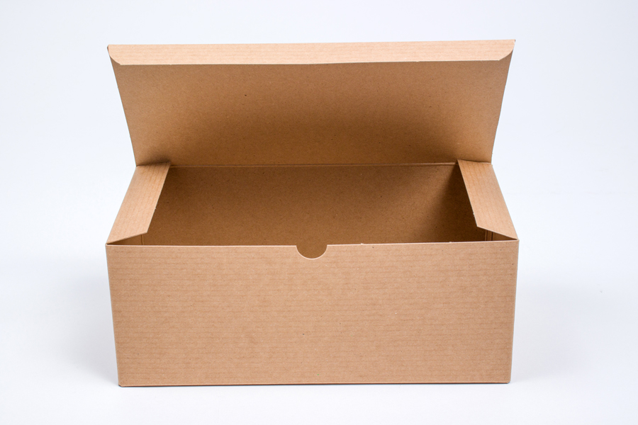 10 x 5 x 4 Natural Kraft Pinstripe Tuck-Top Gift Boxes