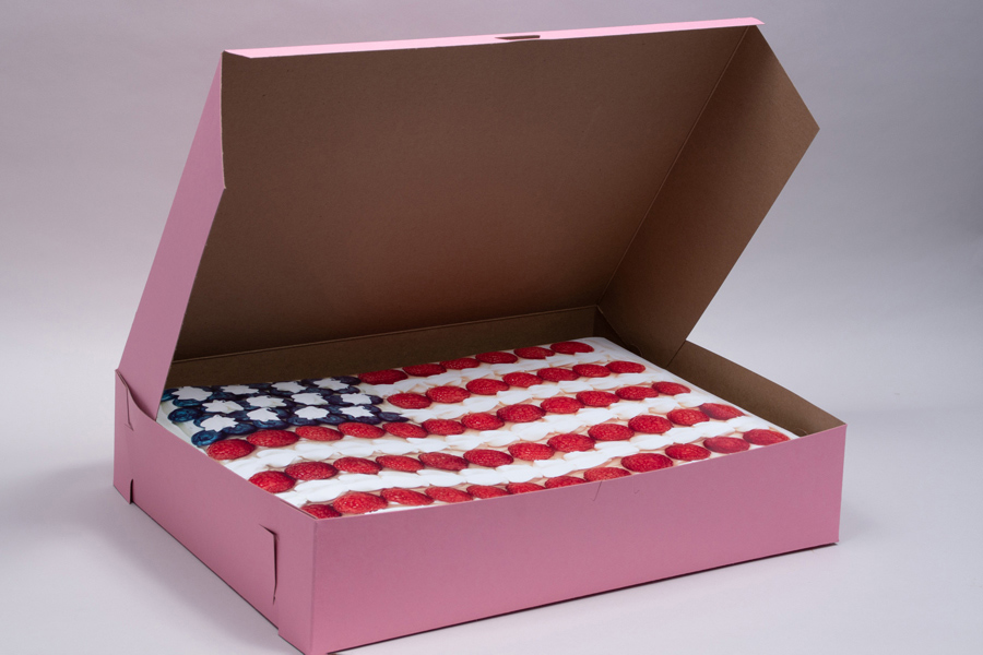 19x14x4 Recycled Strawberry Pink Bakery Cake Boxes