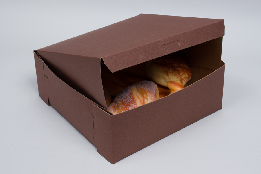 10x10x4 Recycled Chocolate Brown Bakery Cake Boxes