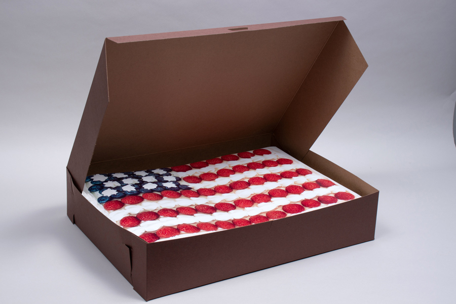 19x14x4 Recycled Chocolate Brown Bakery Cake Boxes