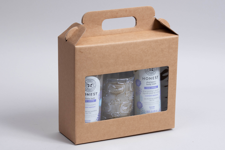 8-5/8 x 3-1/8 x 7-5/8 Natural Kraft Windowed Gable Boxes