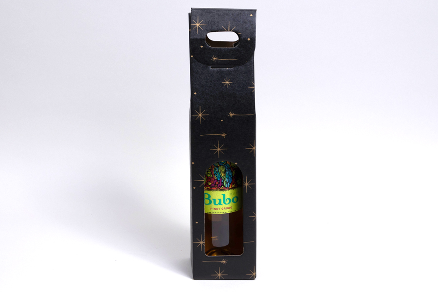 3-1/2 x 3-1/2 x 15 Constellation Wine Bottle Carriers with Windows - 1 ...