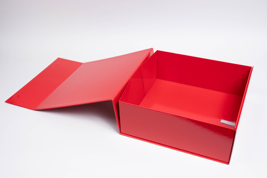 12 x 12 x 4-1/2" Red Gloss Magnetic Lid Gift Box