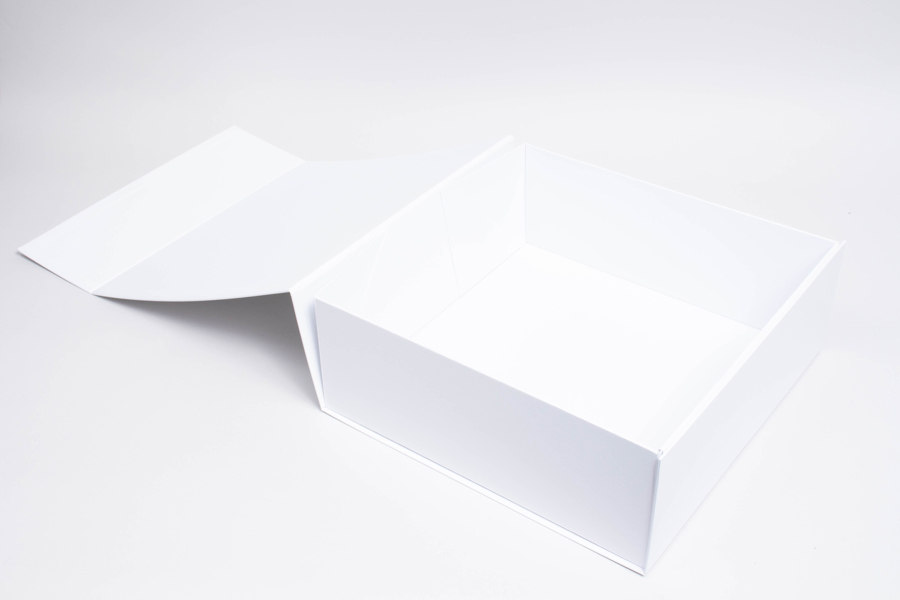 12 x 12 x 4-1/2" White Gloss Magnetic Lid Gift Box
