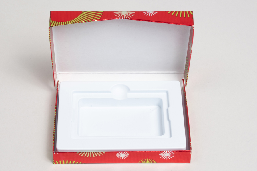 4-5/8 X 3-3/8 X 5/8 Holiday Bursts Gift Card Box With Platform Insert