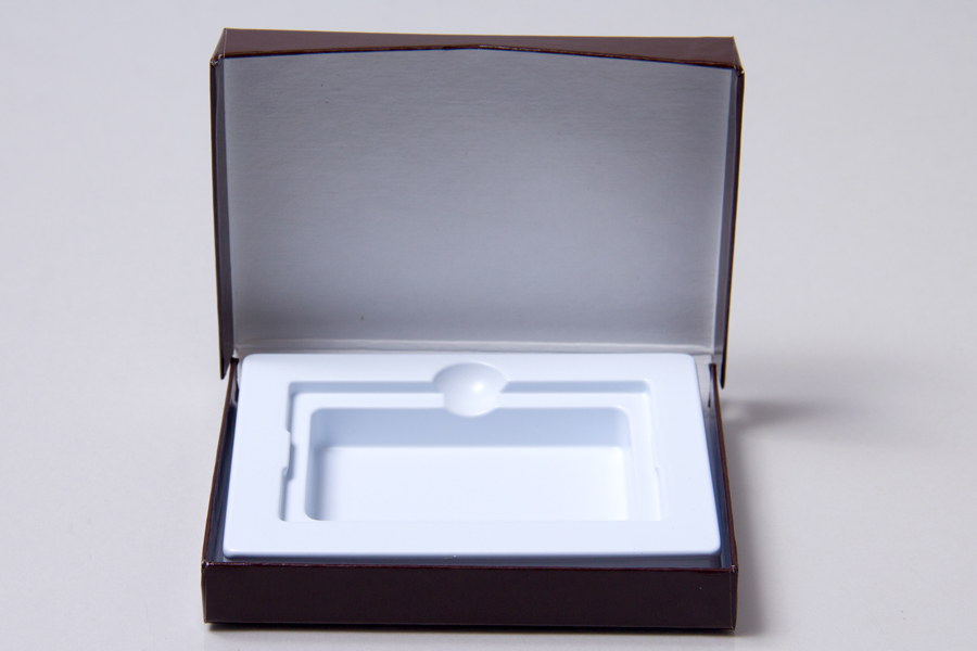 4-5/8 X 3-3/8 X 5/8 Chocolate Ice Gift Card Box With Platform Insert