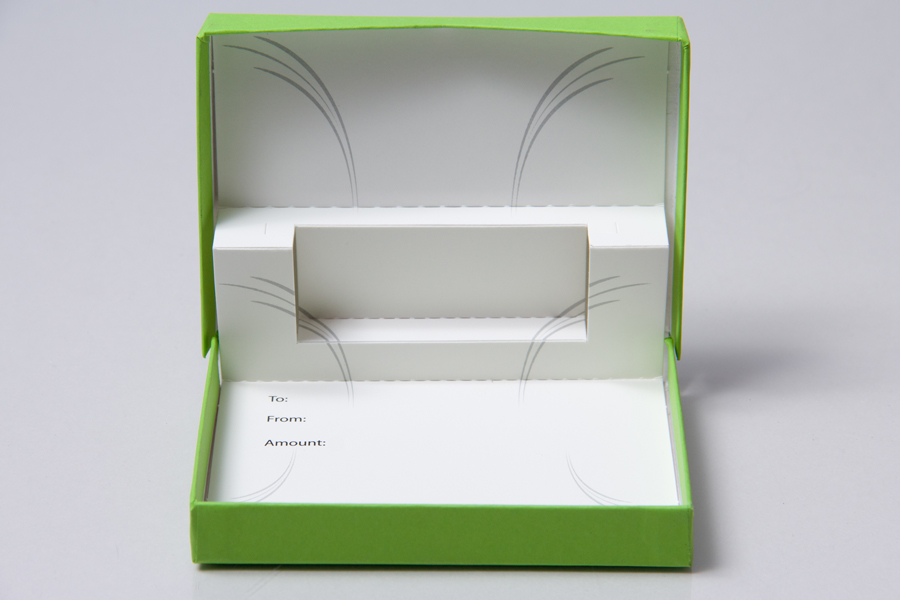 4-5/8 X 3-3/8 X 5/8 Lime Matte Gift Card Box With Pop-Up Insert