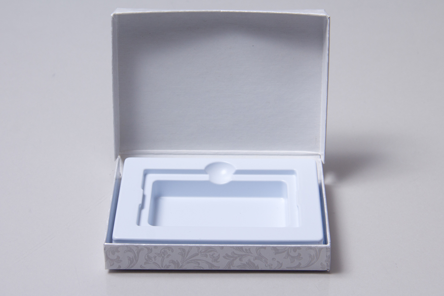 4-5/8 X 3-3/8 X 5/8 Pearl Lace Gift Card Box With Platform Insert