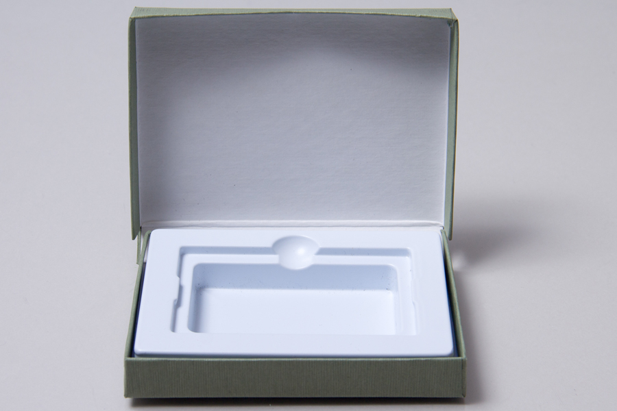 4-5/8 X 3-3/8 X 5/8 Sage Green Gift Card Box With Platform Insert