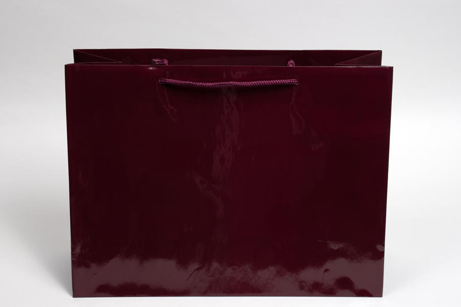 Gloss Maroon Eurotote Shopping Bags - 9 x 3.5 x 7 - 100 per Case
