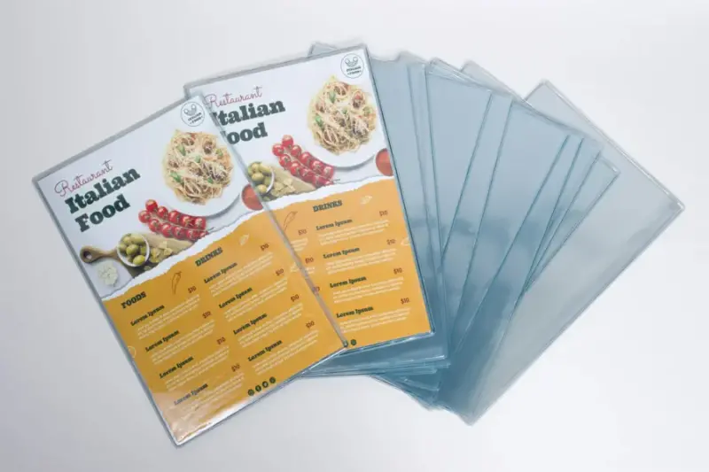Clear Plastic Menu Sleeves Menu Holder 25 Pack Restaurant (8.5x11")
