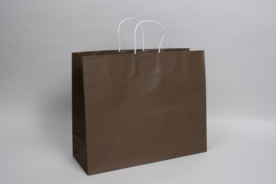 16 x 6 x 13 Coco Brown Eco-Friendly Paper Shopping Bags