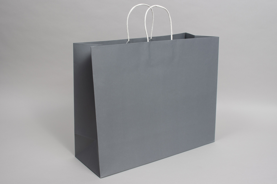 16 x 6 x 13 Tarnished Grey Eco-Friendly Paper Shopping Bags