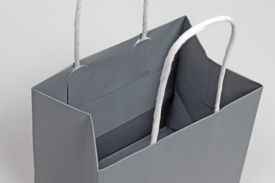 6 x 4 x 6 Tarnished Grey Eco-Friendly Paper Shopping Bags